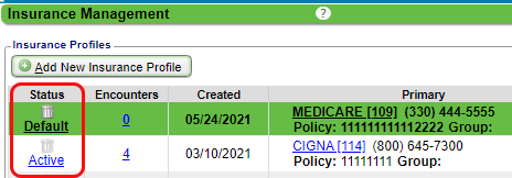 Default and Active Insurance Profiles