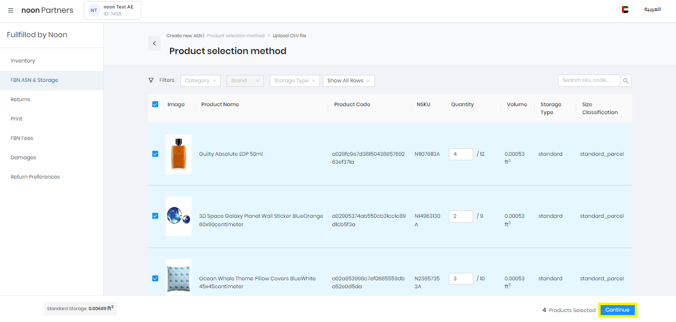 FBN Storage and Inventory Transfers