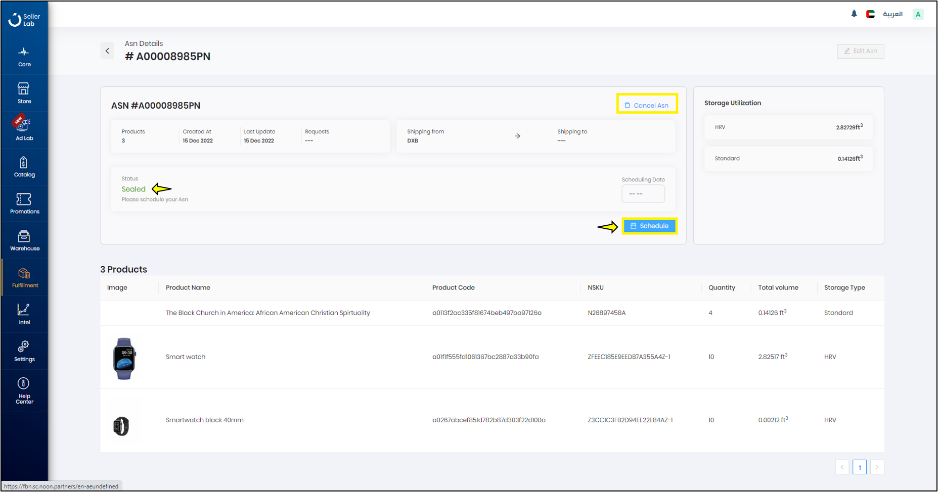 FBN Storage and Inventory Transfers