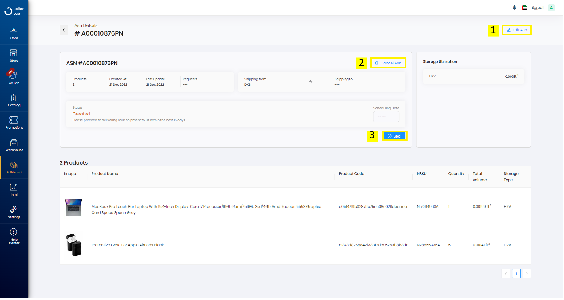 FBN Storage and Inventory Transfers